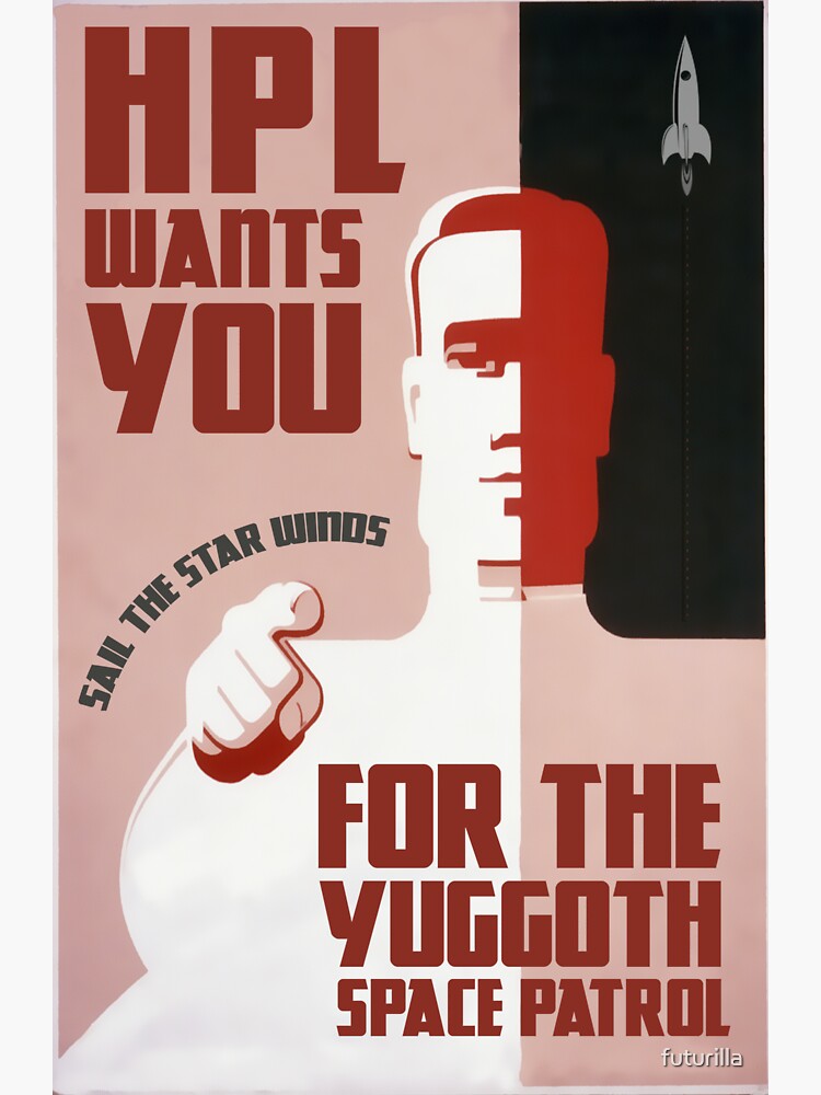 "H.P. Lovecraft Travel Poster: Yuggoth ("Fungi from Yuggoth")" Sticker ...