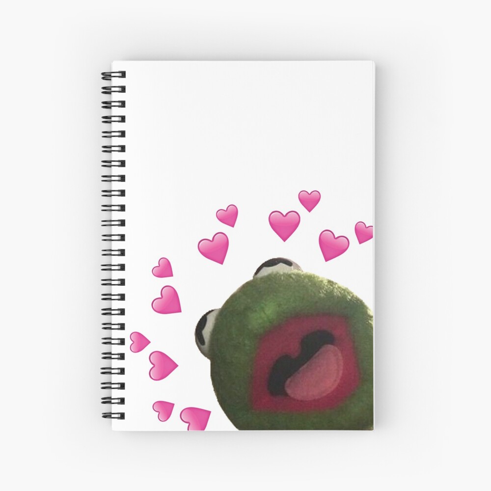 "Kermit heart Meme" Spiral Notebook by queentones | Redbubble