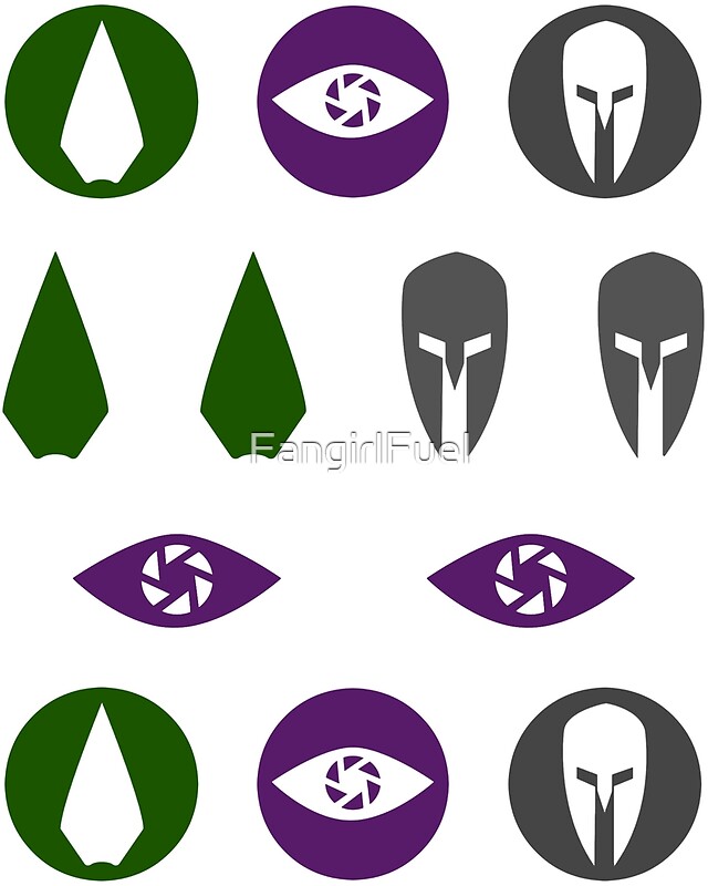 "Original Team Arrow Hero Symbols Sticker Sheet" by FangirlFuel | Redbubble