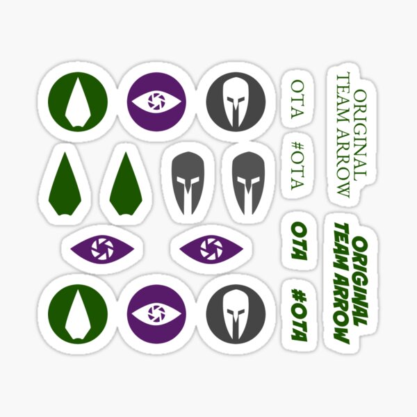 "Original Team Arrow Hero Symbols and Words Sticker Sheet" Sticker by ...