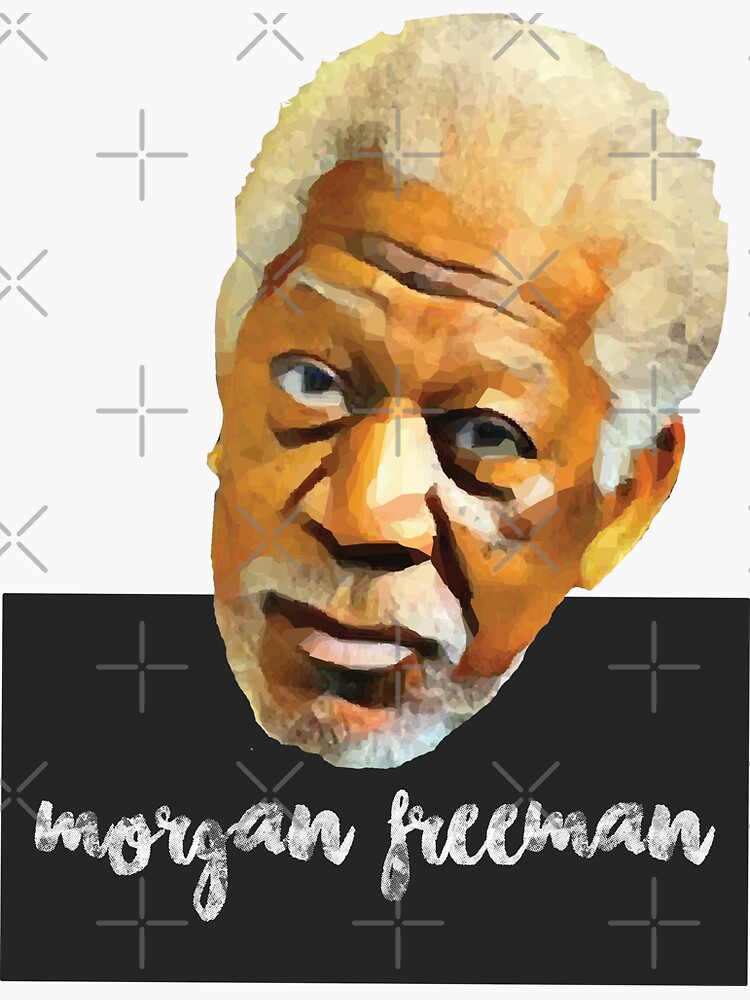 "Morgan Freeman watercolor portrait digital painting " Sticker by ...