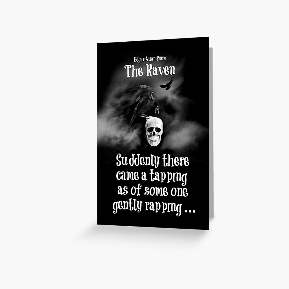 "Edgar Allan Poe The Raven Halloween Card" Greeting Card for Sale by ...