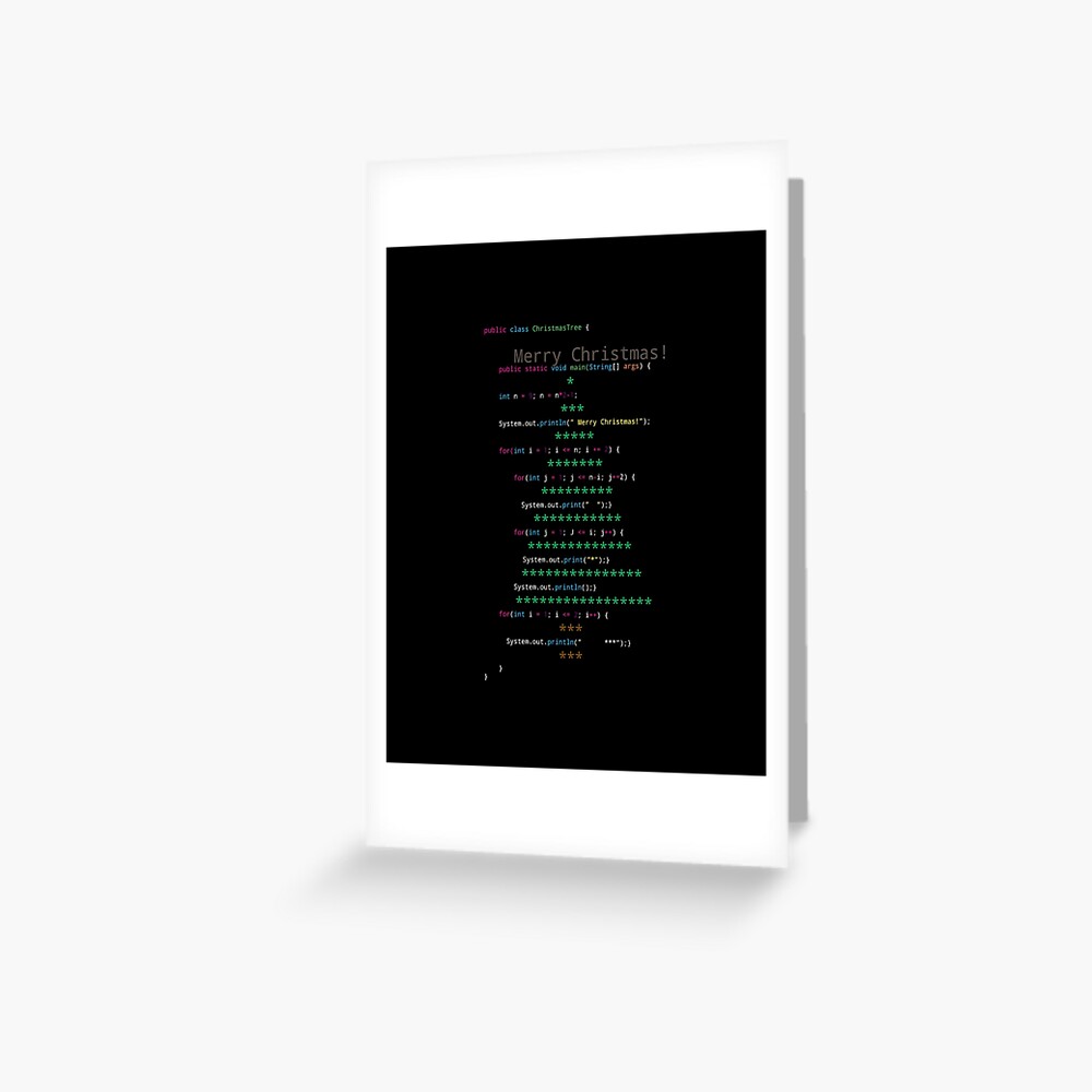 "Programmers Christmas Tree Greeting Card - Merry Christmas Nerd ...