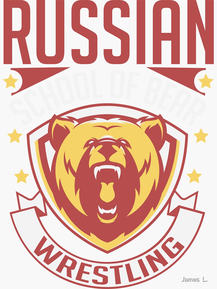 "Russian Bear Wrestling Retro Wrestler Mixed Martial Arts MMA" Sticker ...