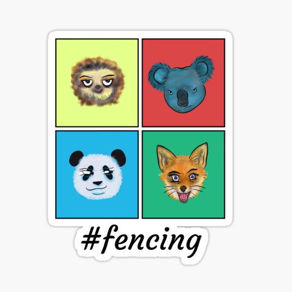 "Fencing Panda Sloth Koala Fox Fencer T-shirt " Sticker for Sale by ...