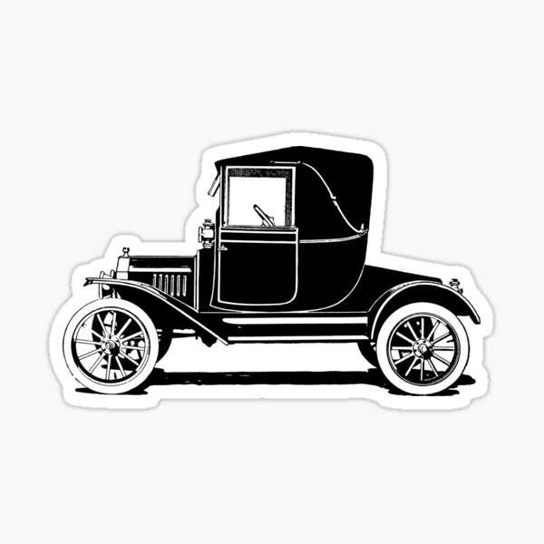 "1915 Ford Model T Coupelet Min White" Sticker by DKDigital | Redbubble