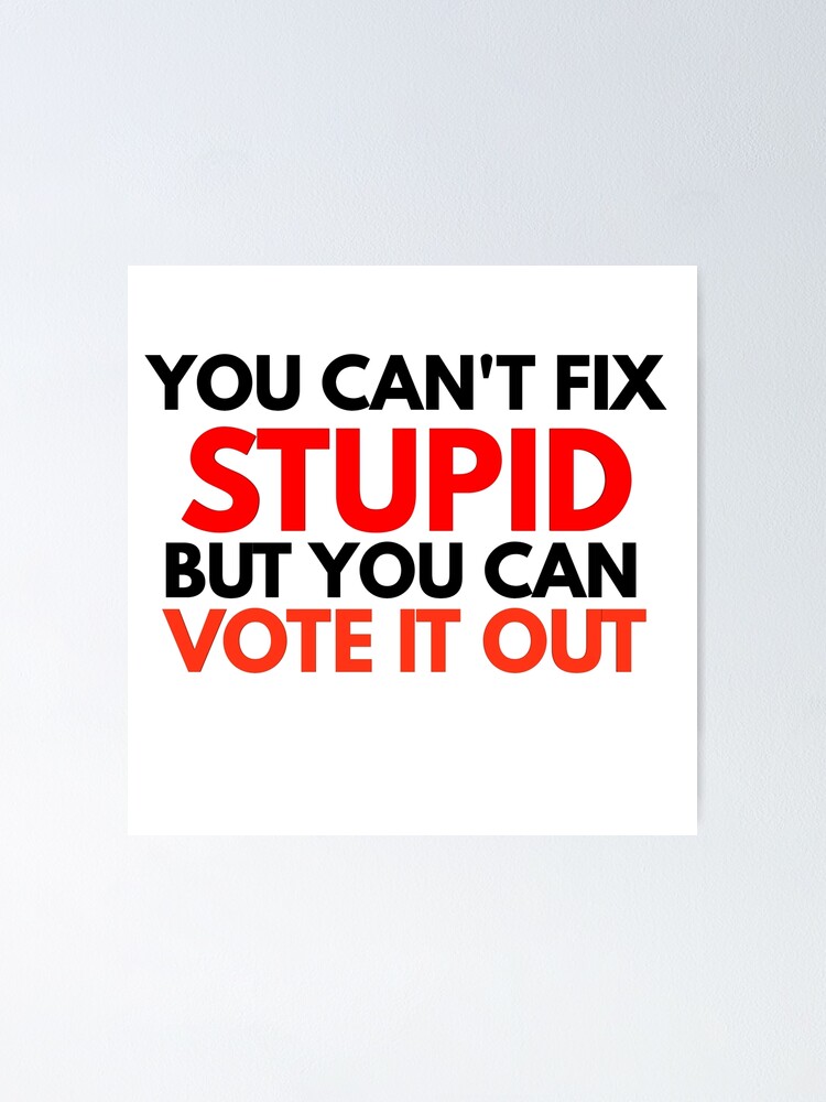 "YOU CAN NOT FIX STUPID BUT YOU CAN VOTE IT OUT" Poster for Sale by ...