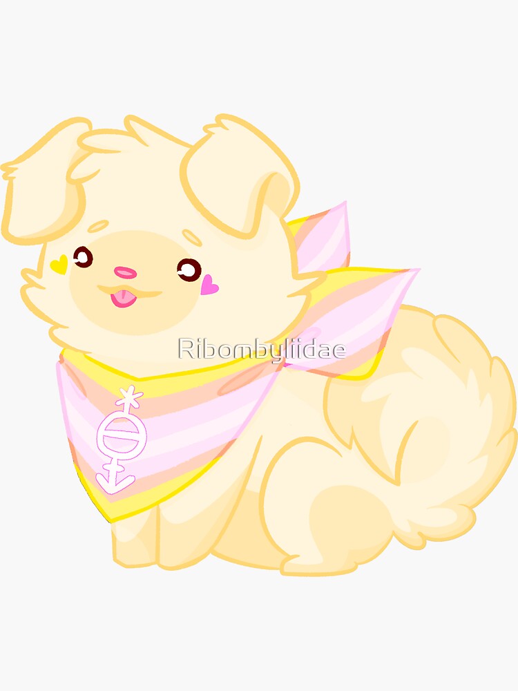 "Proud Pupper (Pangender)" Sticker for Sale by Ribombyliidae | Redbubble
