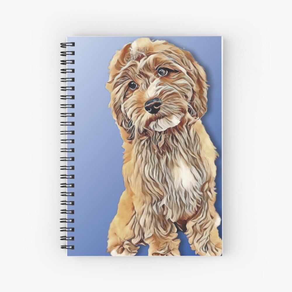 "Cockapoo Pop Art - Buff und Blau" Spiralblock von BernerAndBasset ...