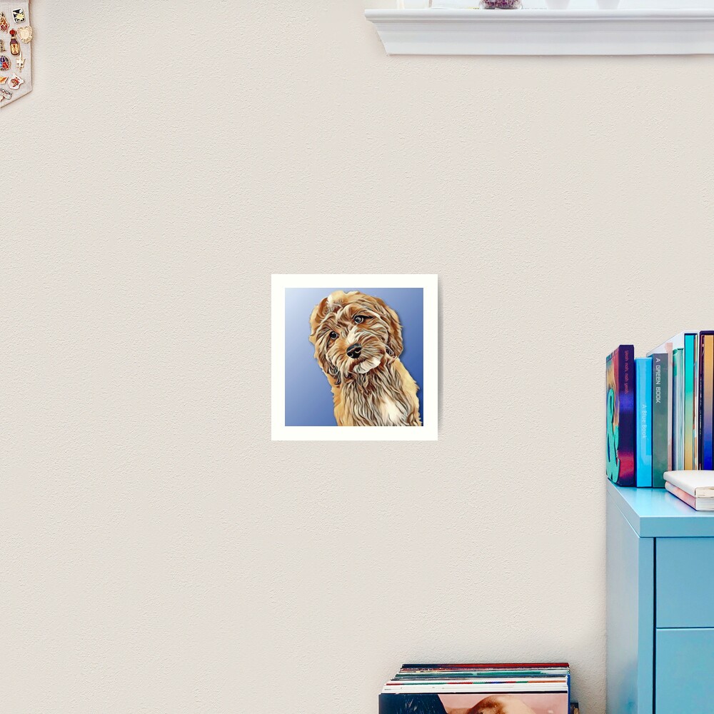 "Cockapoo Pop Art - Buff and Blue" Art Print for Sale by ...