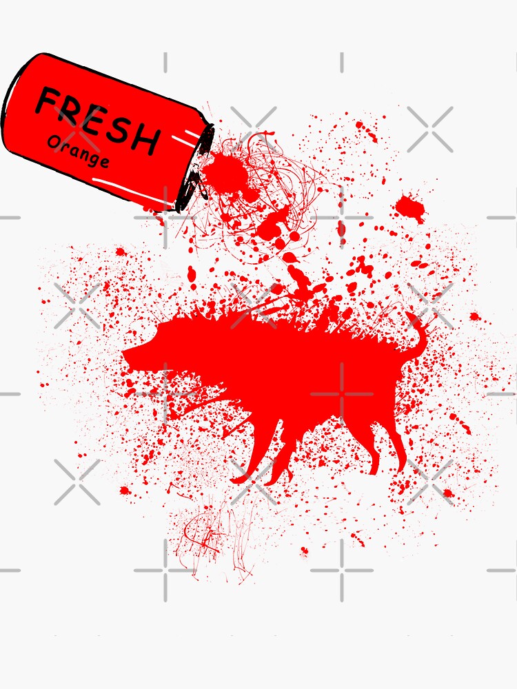 "Splash Orange Dog " Sticker for Sale by belugastore | Redbubble