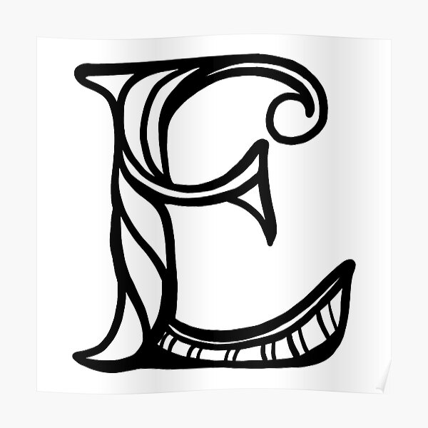 "Decorative E Letter" Poster by Jaleelah | Redbubble