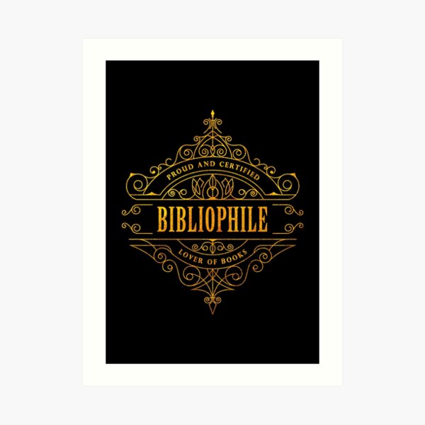 "Gold Bibliophile - black" Art Print for Sale by stellaarts | Redbubble