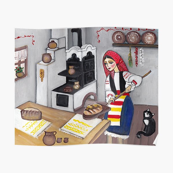 "Folk art - Landlady" Poster for Sale by Marikohandemade | Redbubble