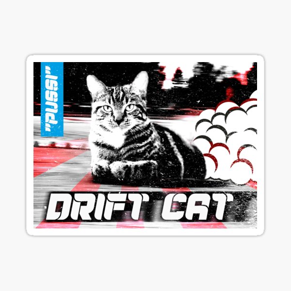 "Drift cat - Feline drifty" Sticker for Sale by mexicanwrestler | Redbubble
