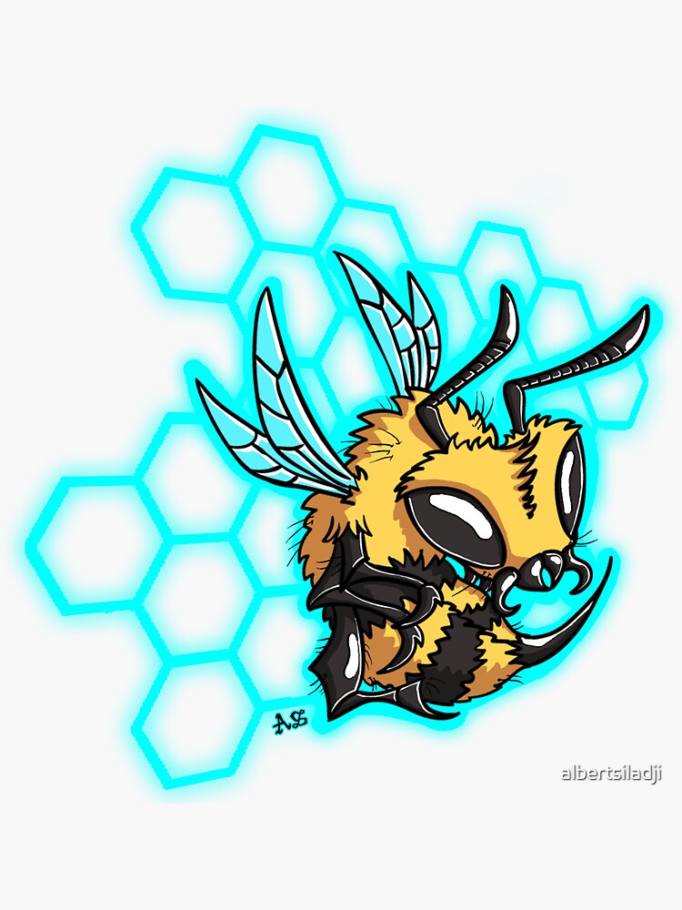 "Aggressive Honey Bee Honeycomb " Sticker by albertsiladji | Redbubble