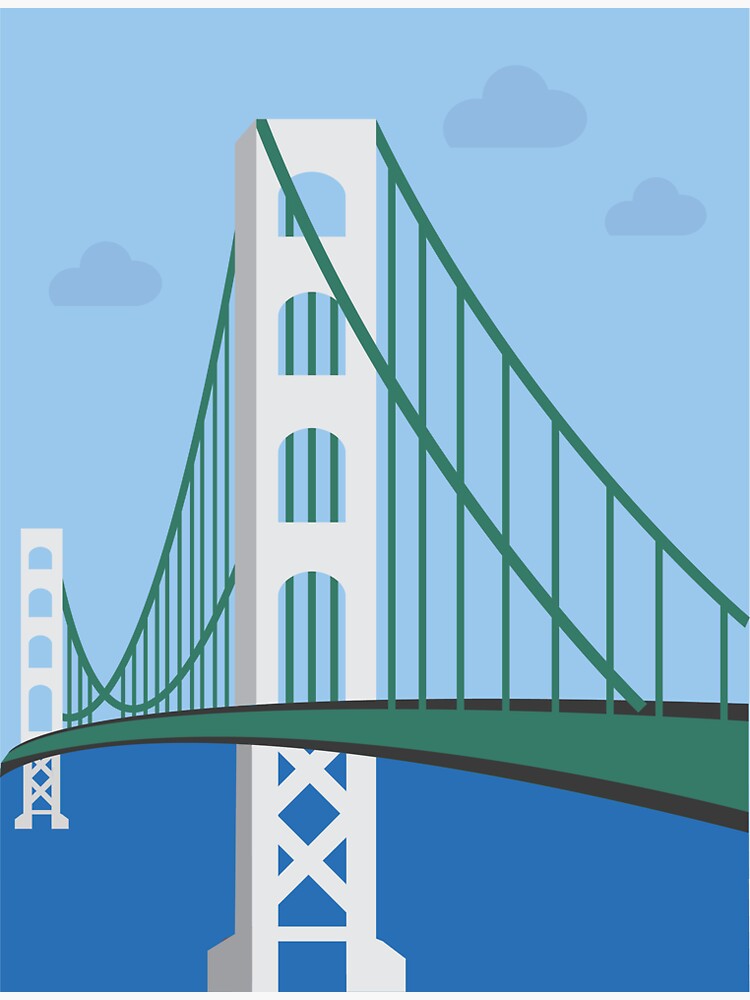 "Michigan's Mackinac Bridge" Sticker for Sale by katelinhealey | Redbubble