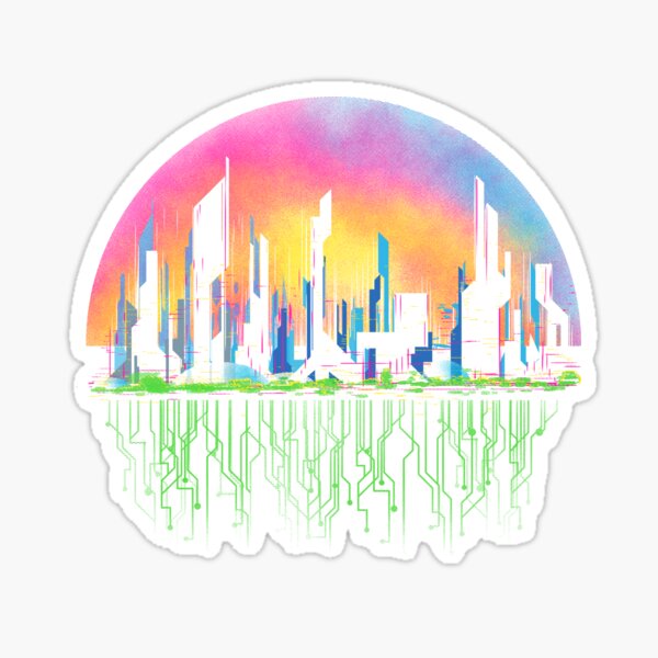 "City of tomorrow" Sticker for Sale by fredlevy-hadida | Redbubble