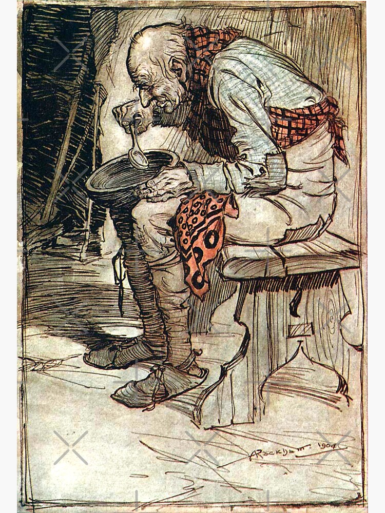 "Der alte Mann und sein Enkel - Gebrüder Grimm - Arthur Rackham" Sticker von forgottenbeauty ...
