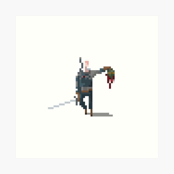 "Pixel Geralt" Art Print for Sale by lrtvri | Redbubble