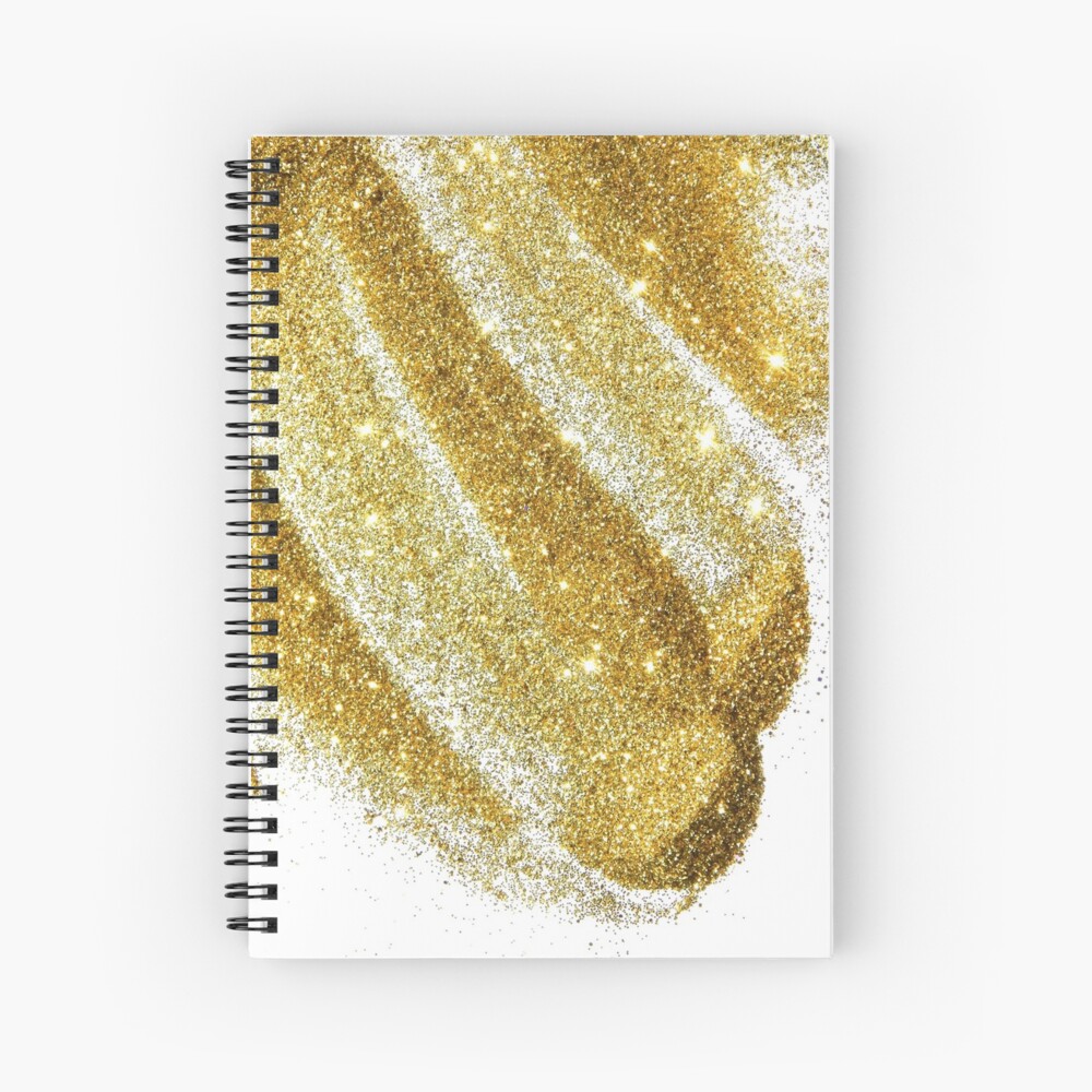 "Gold Glitter Sparkles" Spiral Notebook by newburyboutique | Redbubble