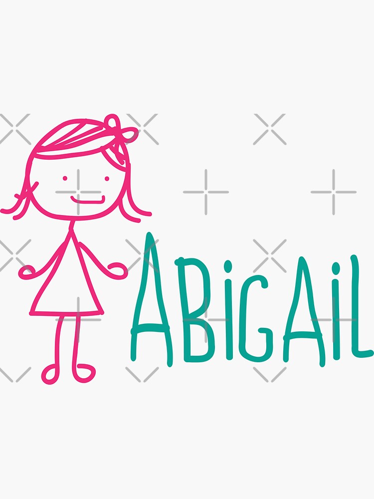 "For a girl named Abigail" Sticker for Sale by ComicKitsch | Redbubble