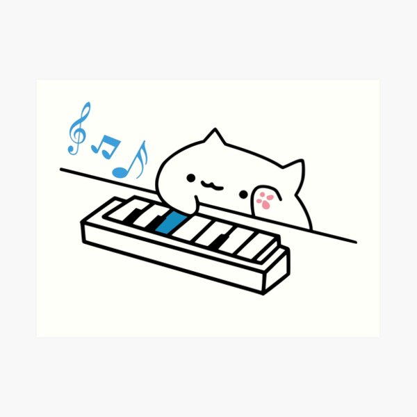 Bongo Cat Piano Art Prints | Redbubble