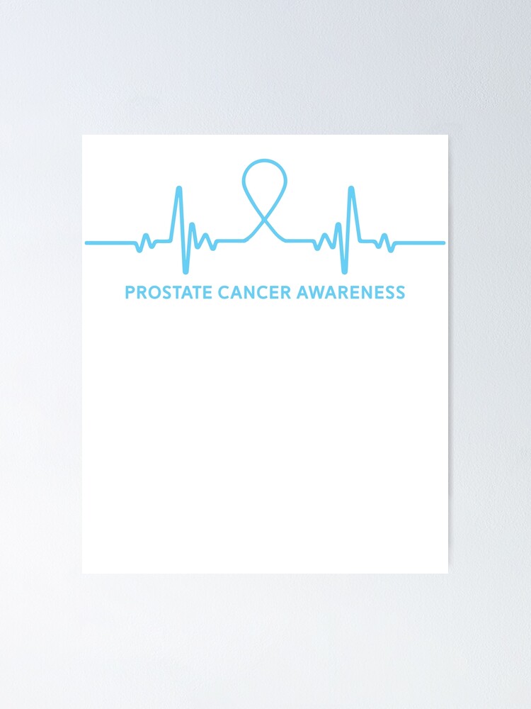 "Prostate Cancer Awareness Ribbon Heartbeat" Poster for Sale by ...