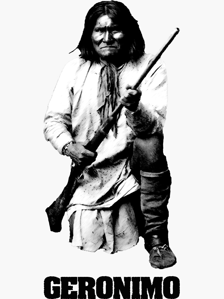 "geronimo native american" Sticker for Sale by untagged-shop | Redbubble