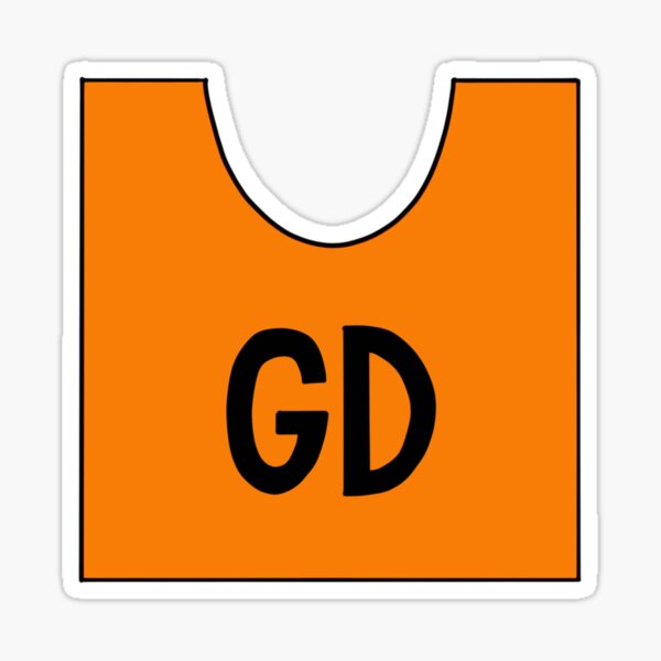 "Orange Goal Defence Bib" Sticker by PicnicRock24 | Redbubble
