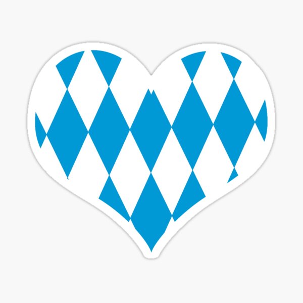 "BAVARIAN FLAG OKTOBERFEST MUENCHEN BEER HEART" Sticker for Sale by ...