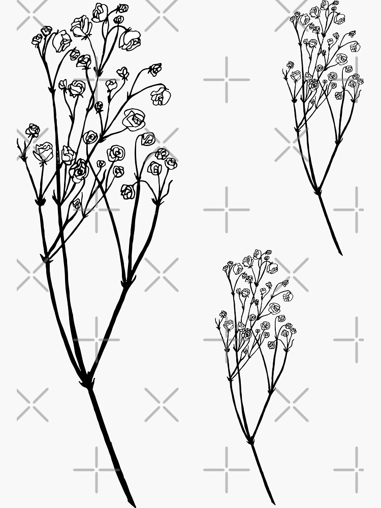 "'Dainty Flowers' Drawing" Sticker by s-andoitchi | Redbubble