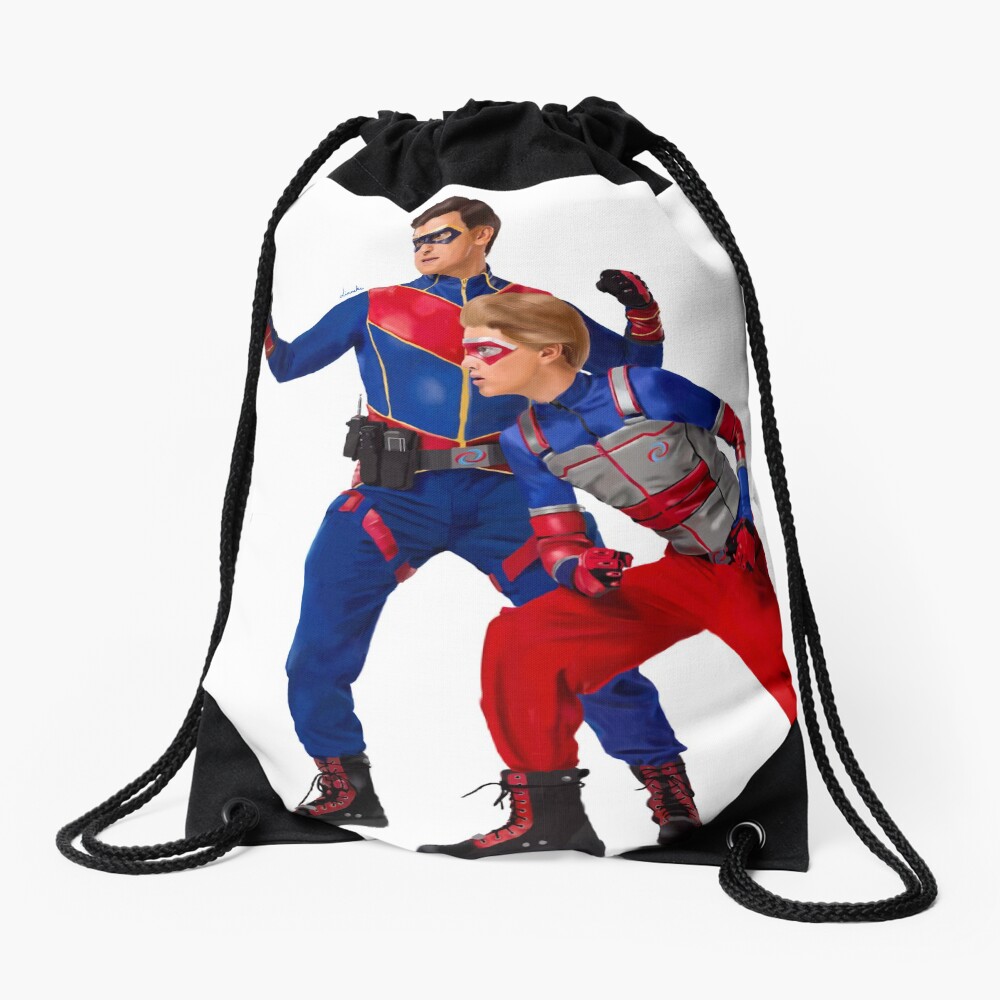 "Kid Danger and Captain Man Heroic Full Sketch" Drawstring Bag for Sale ...