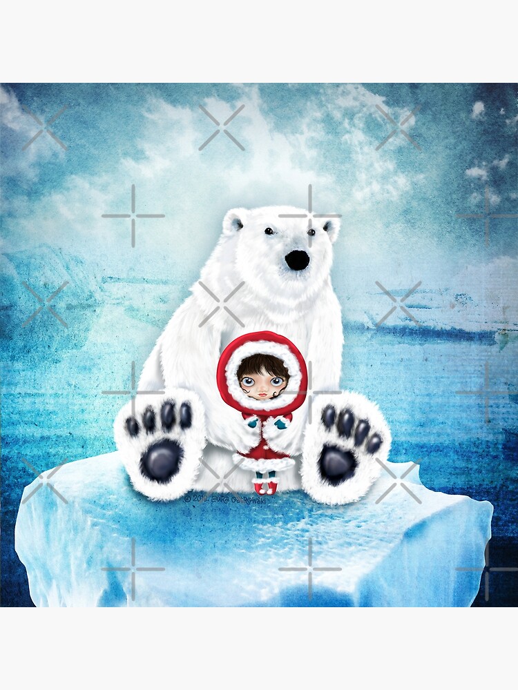 "Whimsical Polar Bear Hug" Art Print by jitterfly | Redbubble
