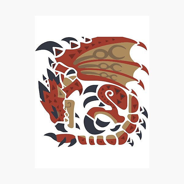 "MONSTER HUNTER WORLD - Rathalos Monster Icon Design" Photographic ...