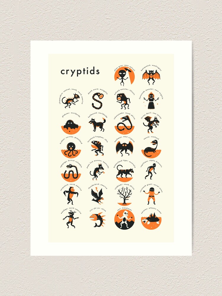 "CRYPTIDS A-Z" Art Print for Sale by JazzberryBlue | Redbubble