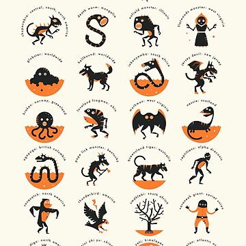 "CRYPTIDS A-Z" Poster for Sale by JazzberryBlue | Redbubble