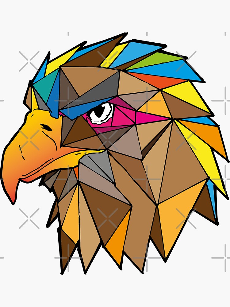 "HAWK geometric" Sticker for Sale by ilustracionDGR | Redbubble