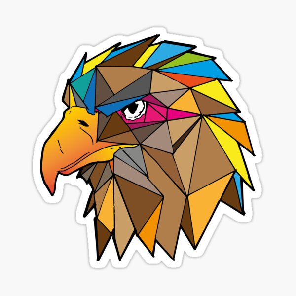 "HAWK geometric" Sticker for Sale by ilustracionDGR | Redbubble