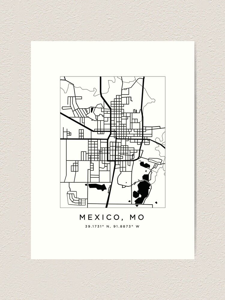 "Mexico, Missouri Map" Art Print by kamekern | Redbubble