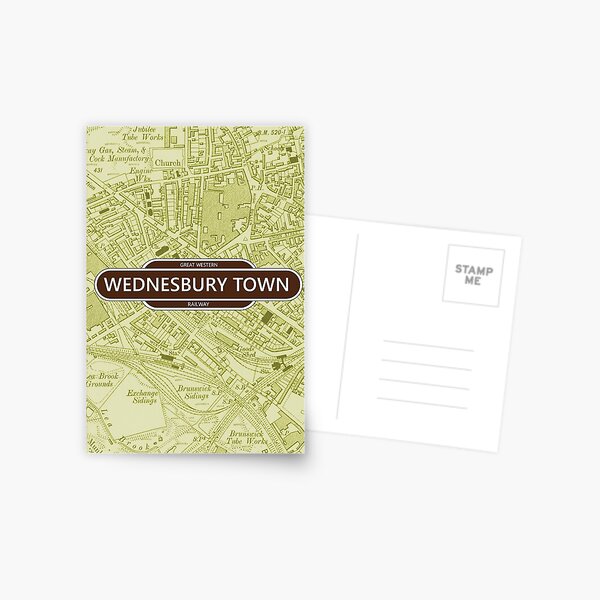 "Great Western Railway - Wednesbury Town Map" Postcard by danbadgeruk ...