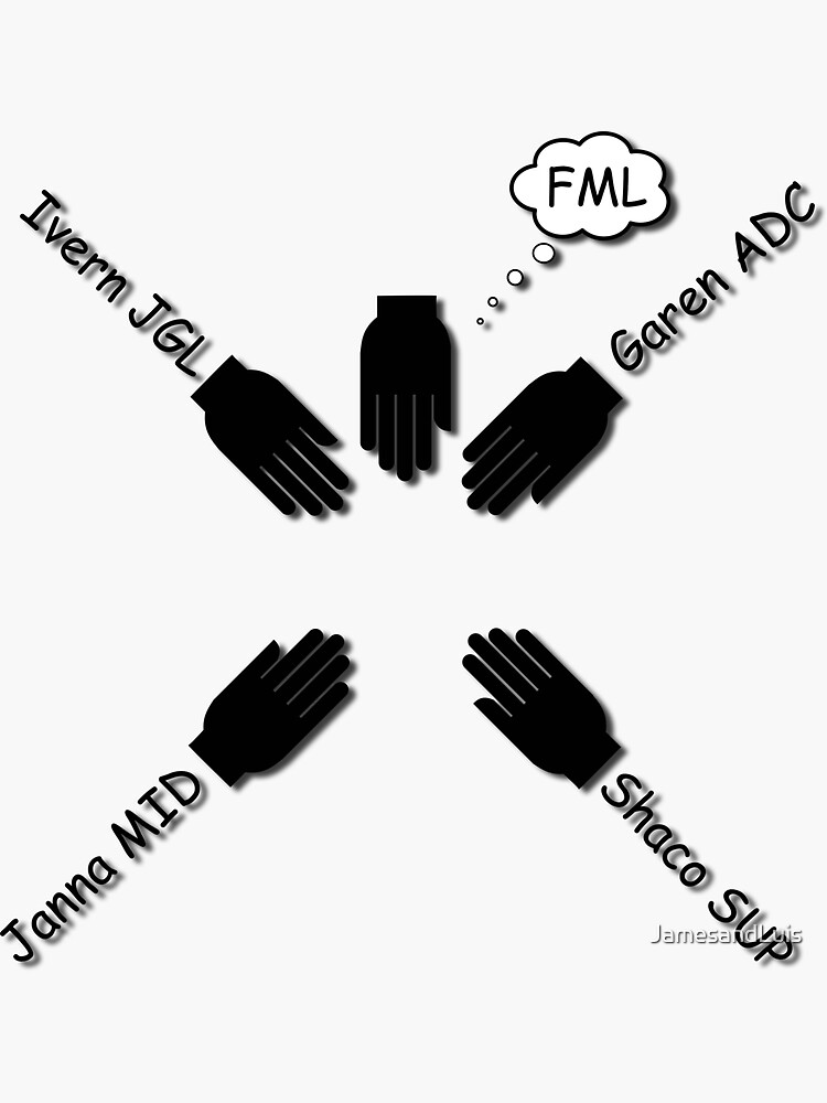 "FML LOL TEAM DESIGN! GIFT IDEA FOR LOL PLAYERS." Sticker for Sale by ...