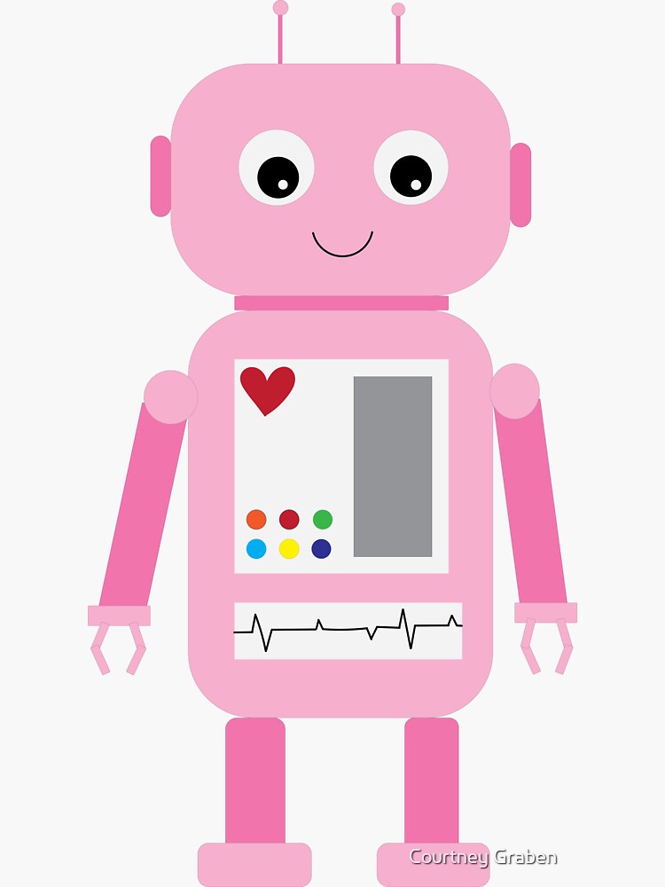 "Girly Robot" Sticker by courtneygraben | Redbubble