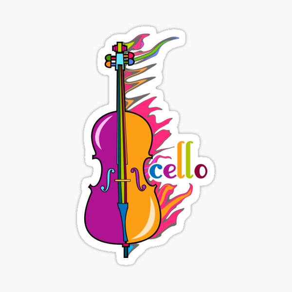 "Fun, Colorful Cello" Sticker for Sale by evisionarts | Redbubble