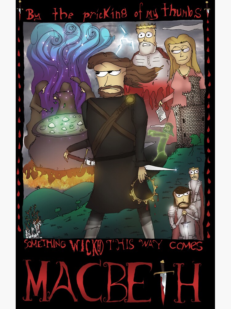 "Macbeth Poster" Sticker for Sale by VIKstudio | Redbubble