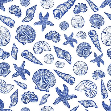 "Blue Seashell Print" iPhone Case for Sale by Elizabeth Weglein | Redbubble