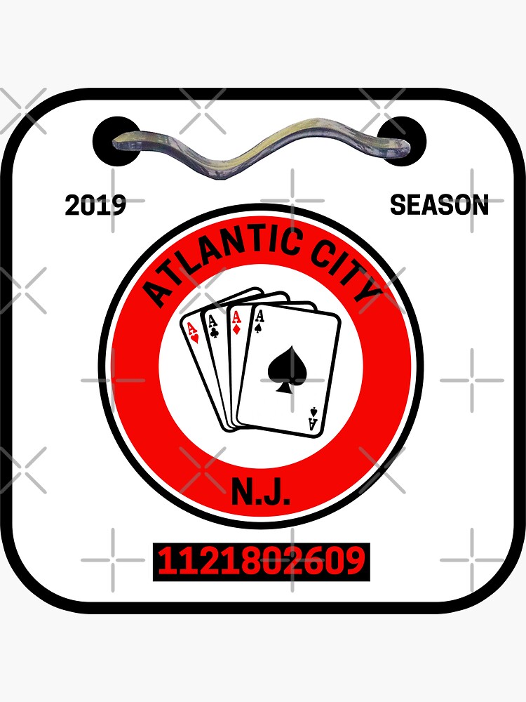"Atlantic City New Jersey Beach Badge" Sticker by fearcity | Redbubble