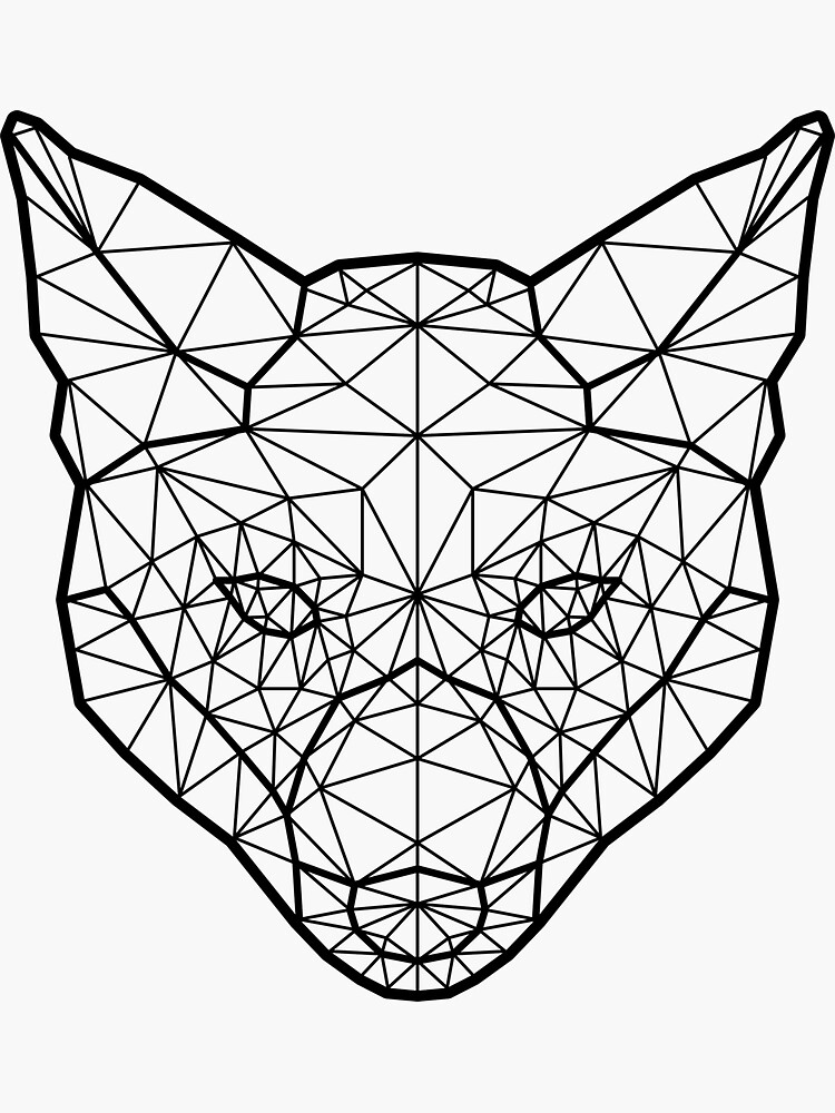 "Geometric / Low Poly Fox (White)" Sticker for Sale by mariomartin ...