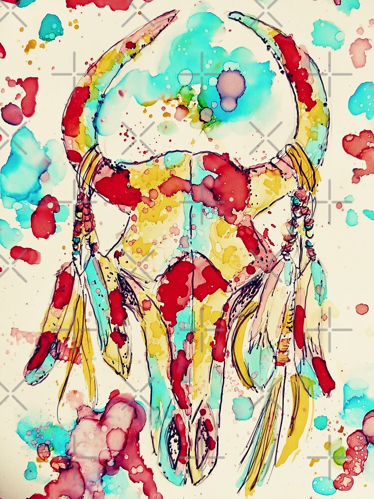 "Buffalo Spirit Skull" Poster for Sale by GlennArt | Redbubble