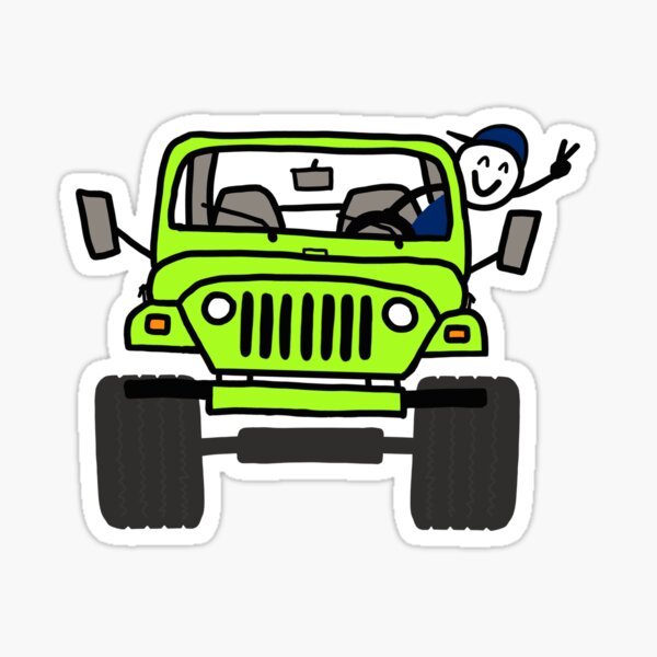 Lime Green Jeep Stickers | Redbubble